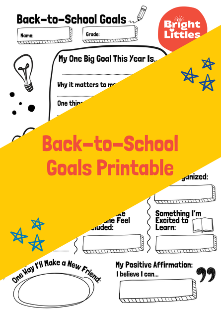 Back to School Goals — Free Kids Printable 🎒